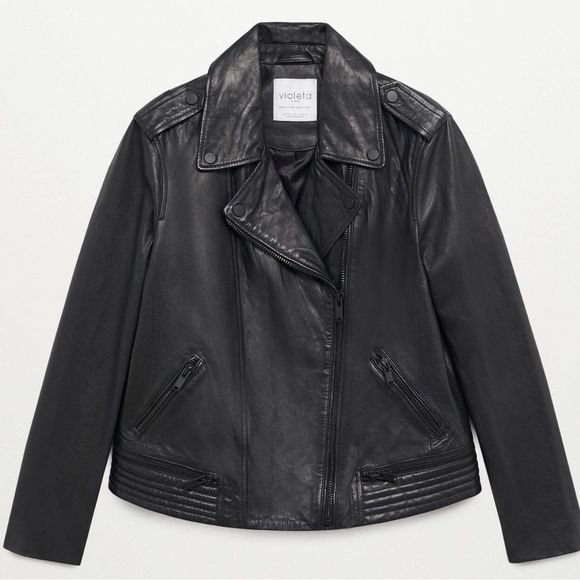 Mango | Jackets & Coats | Mango Genuine Leather Jacket Biker New | Poshmark